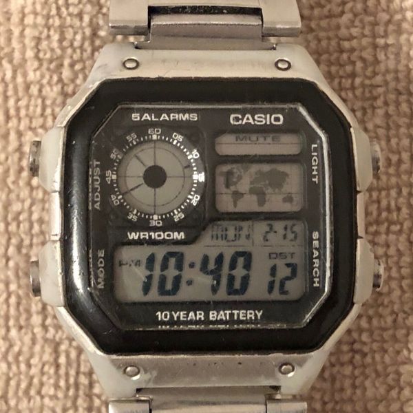 Men's Casio Digital World Time Watc - AE 1200WH | WatchCharts Marketplace