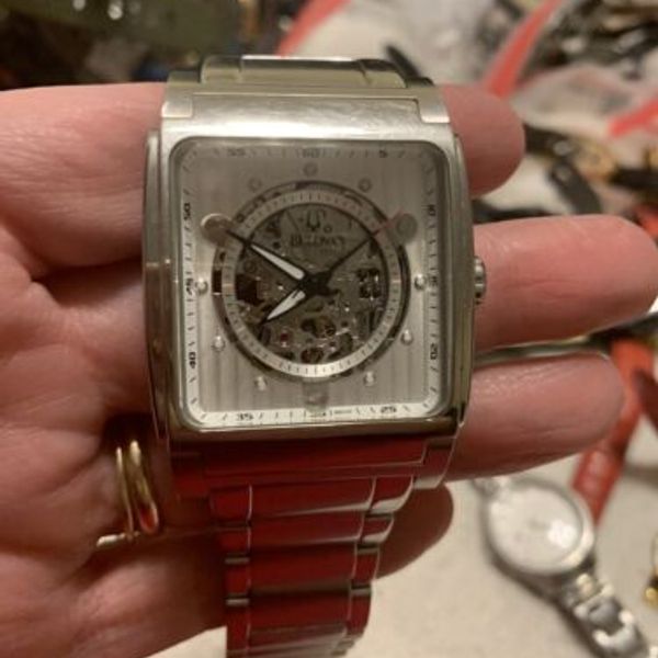 BULOVA AUTOMATIC 21 JEWEL BRACELET SKELETON WATCH MENS C877602 Parts ...