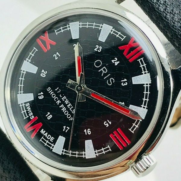 Oris Black Dial Hand winding men’s wrist watch FHF movement ST-96 Swiss ...