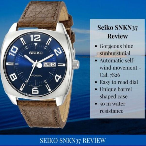 SEIKO RECRAFT SNKN37 BLUE DIAL Silver Stain. Steel SEIKO AUTOMATICS ...