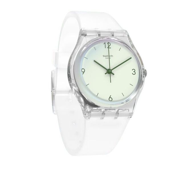 SWATCH Swan Lake Watch Clear Strap Iridescent Holographic Face ...
