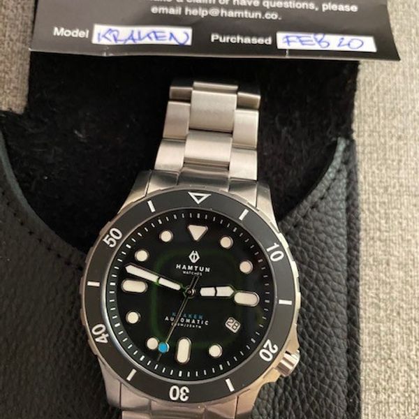 FS: HAMTUN KRAKEN H2 TITANIUM SELLITA AUTOMATIC 200M DIVER WATCH, BLACK ...