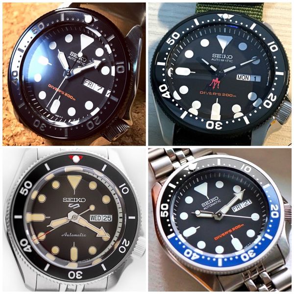 SKX007 SKX009 SKX011 5 SRPD Flat Seiko Mods Flat ceramic watch bezel ...