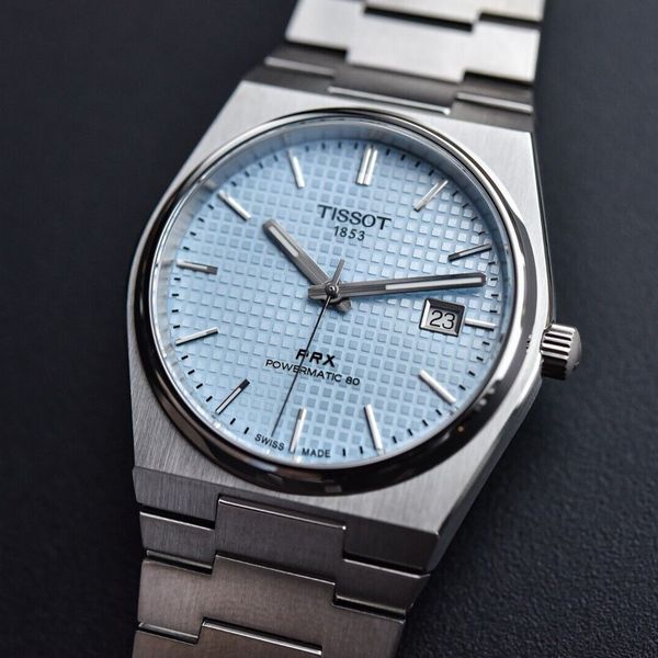 NEW TISSOT T1372071135100 PRX AUTO 35MM ICE BLUE DIAL T137.207.11.351 ...