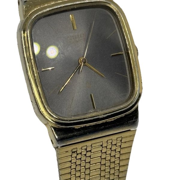 Vintage Citizen Men's Tank Watch Gold Tone Stainless Steel ...