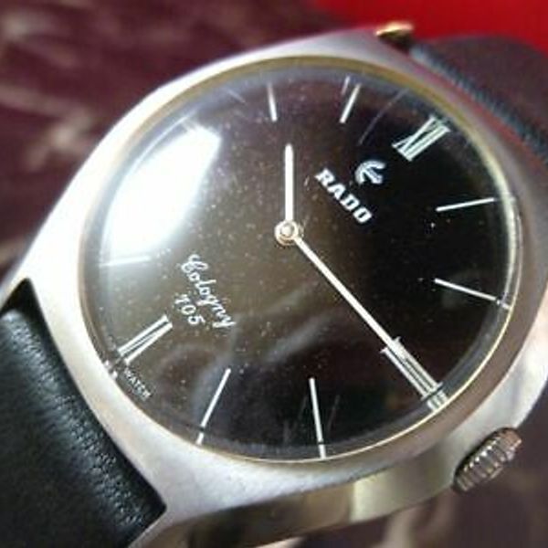 RADO COLOGNY 705 BLACK SILVER HAND-WINDING MEN'S VINTAGE SWISS WATCH ...