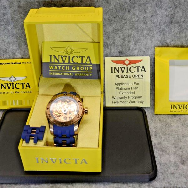 Invicta Sea Spider Skeleton 1258 Mens Rose Gold + Blue Beauty ...
