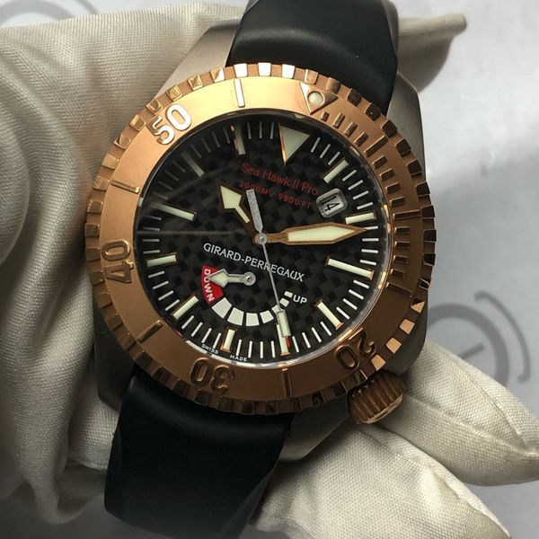 FS:Girard Perregaux Sea Hawk II Pro 3000M Diver Rod Gold/Titanium ref ...