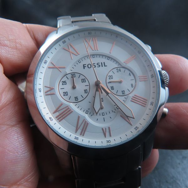All Steel Fossil Chronograph 24 Hours Quartz Men Watch | WatchCharts ...