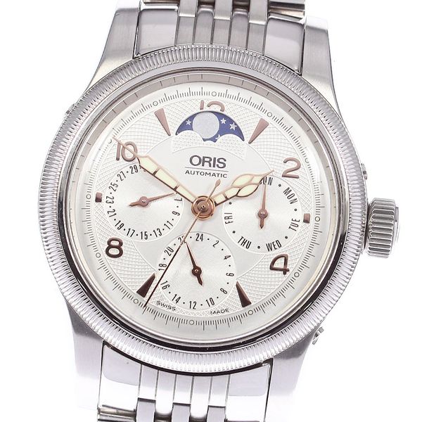 With box and warranty card [ORIS] Oris Day Date Moon Phase 7566 ...