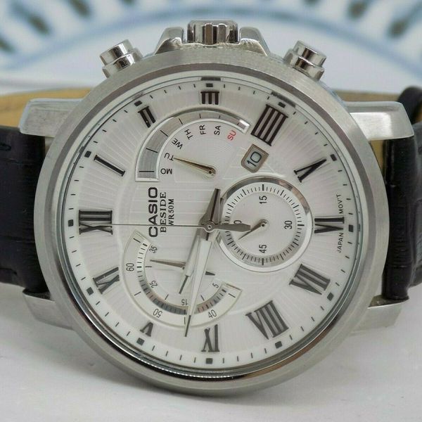 Casio 'Beside' Chronograph Mens BEM-506 WR50M - day/date multi-dial ...