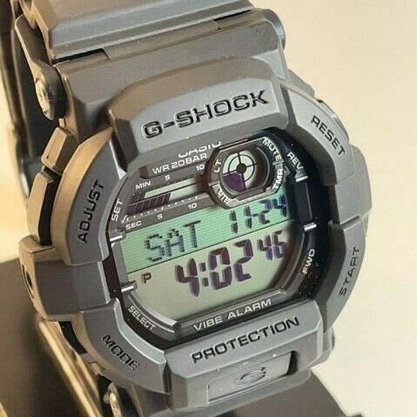 Casio GD350-8 Watch G-Shock Vibration Alarm Gray WR 20 Bar New with ...