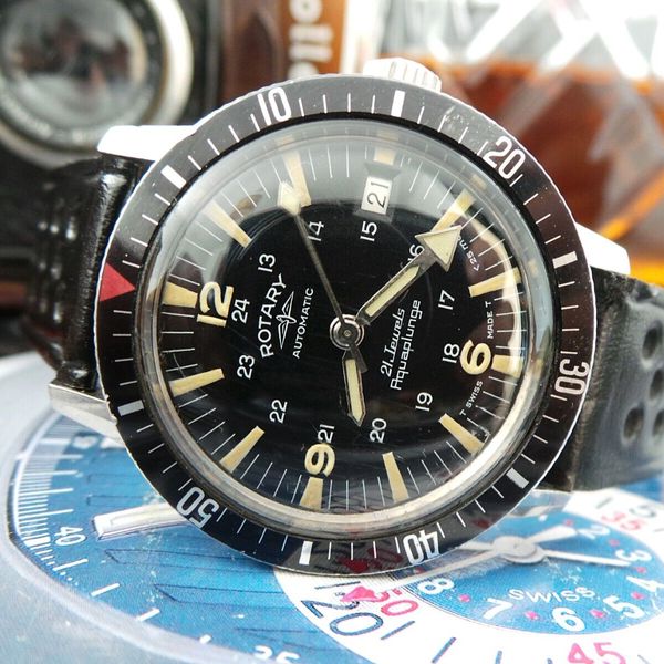Rotary Aquaplunge Automatic Diver Gents Vintage Watch c1960's ...