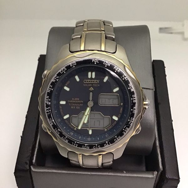 Citizen Eco-Drive Titanium World Time Mens Watch C605-Q00567 ...