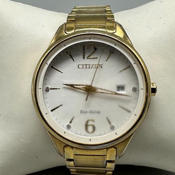 Citizen Eco Drive Watch Women Gold Tone Chandler Date Window Solar ...