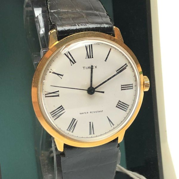 Vintage Timex Marlin gold tone wristwatch NOS NEW OLD STOCK ...
