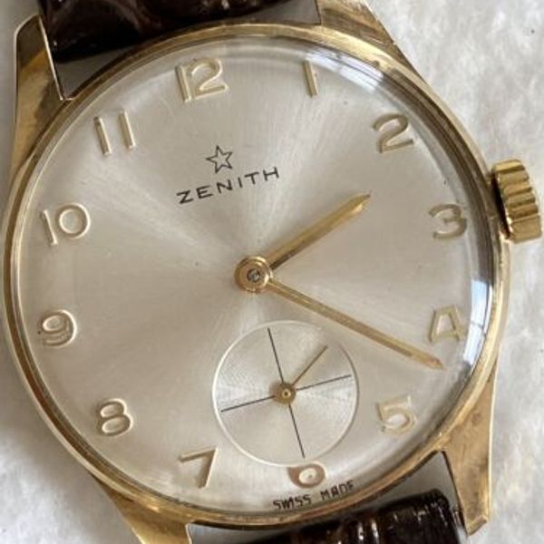 Fine Vintage 9Ct Gold Men's Zenith vintage Manual Wind Watch 1966 Box ...