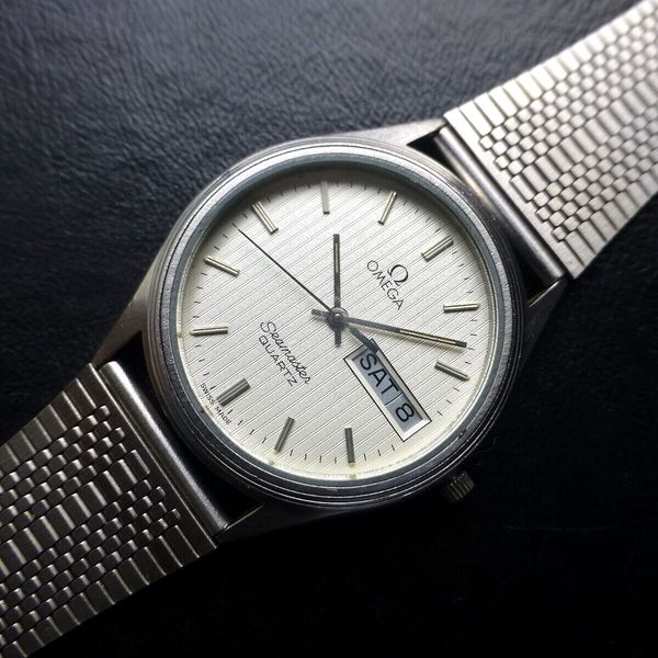 OMEGA SEAMASTER QUARTZ CAL.1425 DAY/ DATE ( SILVER COLOR COLOR ...