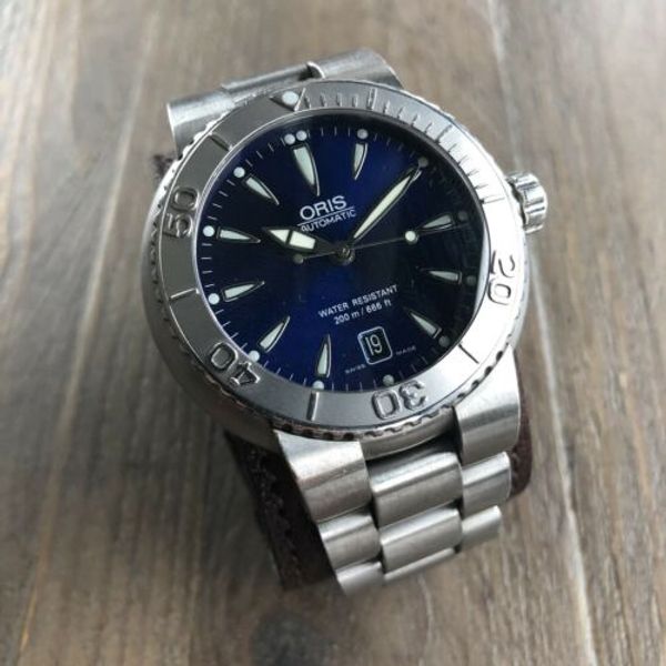 Oris TT1 Diver Automatic 7533 Blue Dial Silver Bezel With Box and ...
