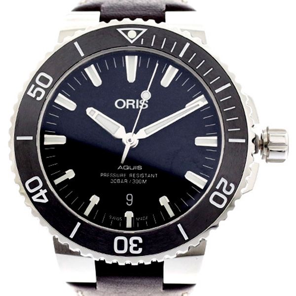 Oris ORIS Watch Men's 73377304154D AQUIS Automatic Black Dark Brown ...