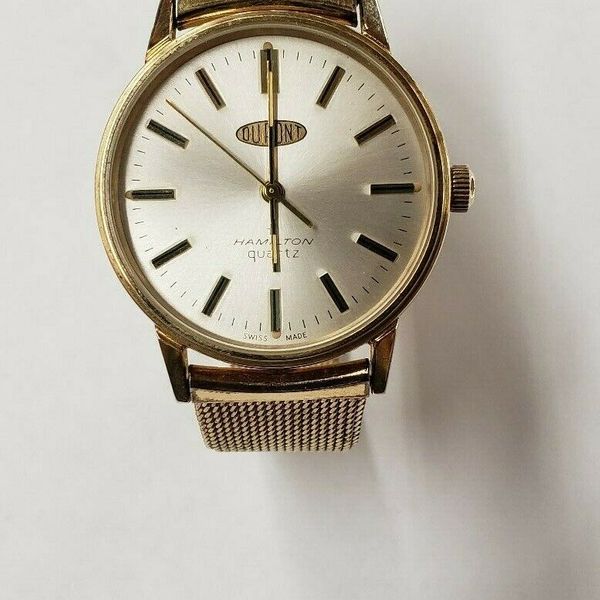 Vintage Swiss Mens Hamilton Quartz Dupont Watch 10K Gold Filled 1/40 ...