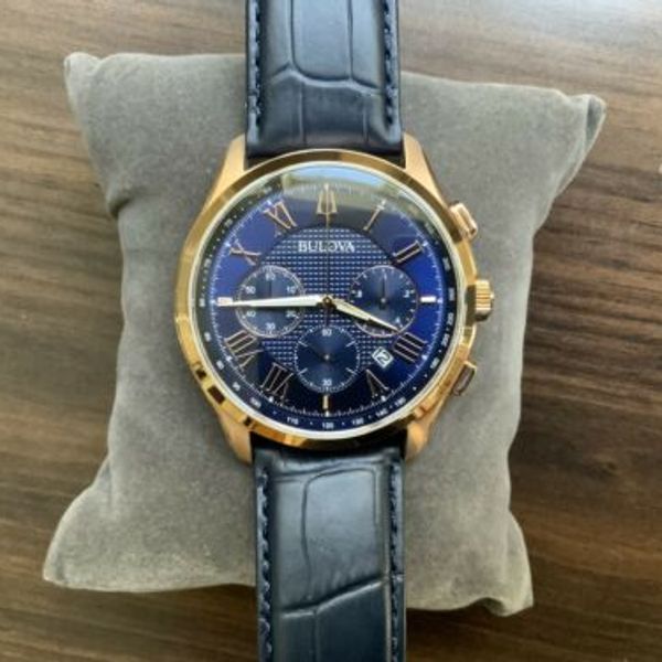 Bulova Men’s Chronograph Quartz Watch With Leather Strap 97B170 ...