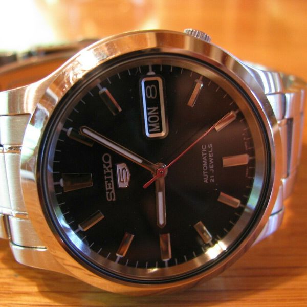Seiko Men's SNK795 Seiko 5 Automatic Stainless Steel Watch with Black ...
