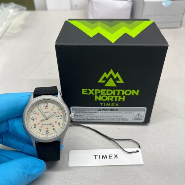 Timex Men's Expedition North Sierra Watch - Black Strap Cream Dial ...