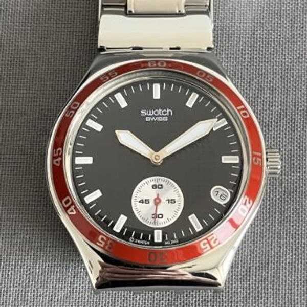 2005 Swatch Irony â Dark Bloodâ Swiss Made Stainless Steel Quartz Watch ...