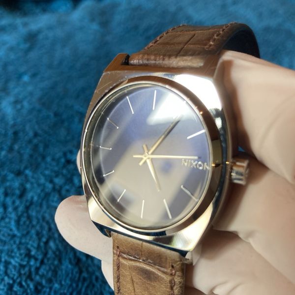 Nixon Time Teller Leather Brown Gator Watch Watch Stainless Steel ...