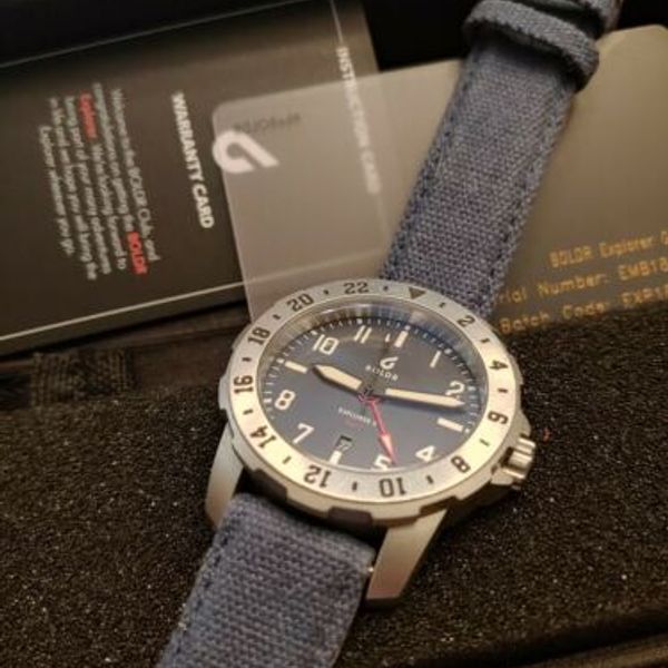 Super clean Mens Blue Boldr Explorer II GMT quartz watch | WatchCharts