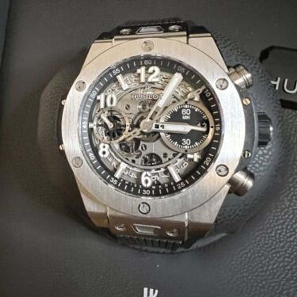 2023 Hublot Big Bang Unico Titanium SKELETON Black 42mm 441.NX.1171.RX box paper | WatchCharts ...