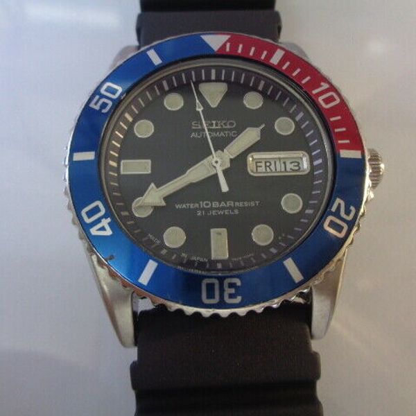Seiko Diver Mens Watch Day & Date Automatic 7S26-0040 Blue Dial SKX031J ...
