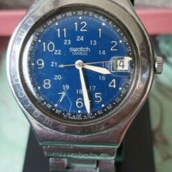 VINTAGE MENS SWATCH IRONY WATCH HAPPY JOE BLUE YGS 400 / AG 1993. NEW BATTERY. | WatchCharts ...