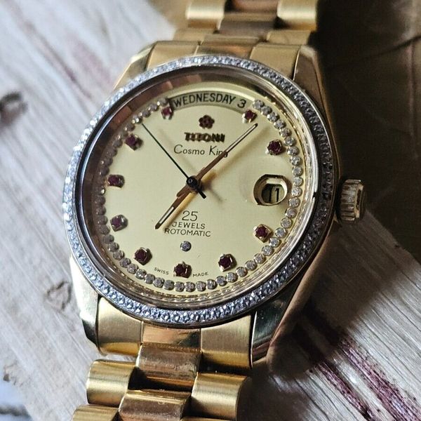 VINTAGE TITONI COSMO KING PRESIDENT ROTOMATIC MEN'S AUTOMATIC WATCH ...