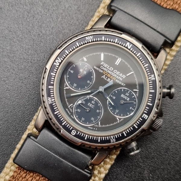 ALBA Field Gear Chronograph Seiko Rare V654-6000 Vintage JDM Watch ...