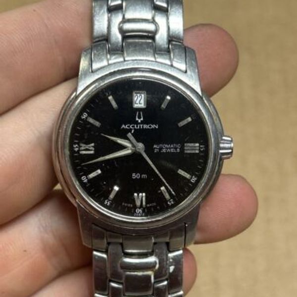 Bulova Accutron Automatic Stainless Steel 21j Sapphire 50m Watch REPAIR ...