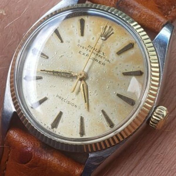 RARE 1963 ROLEX EXPLORER 5501 "Gold Nugget" PATINA DIAL cal.1530 MENS ...