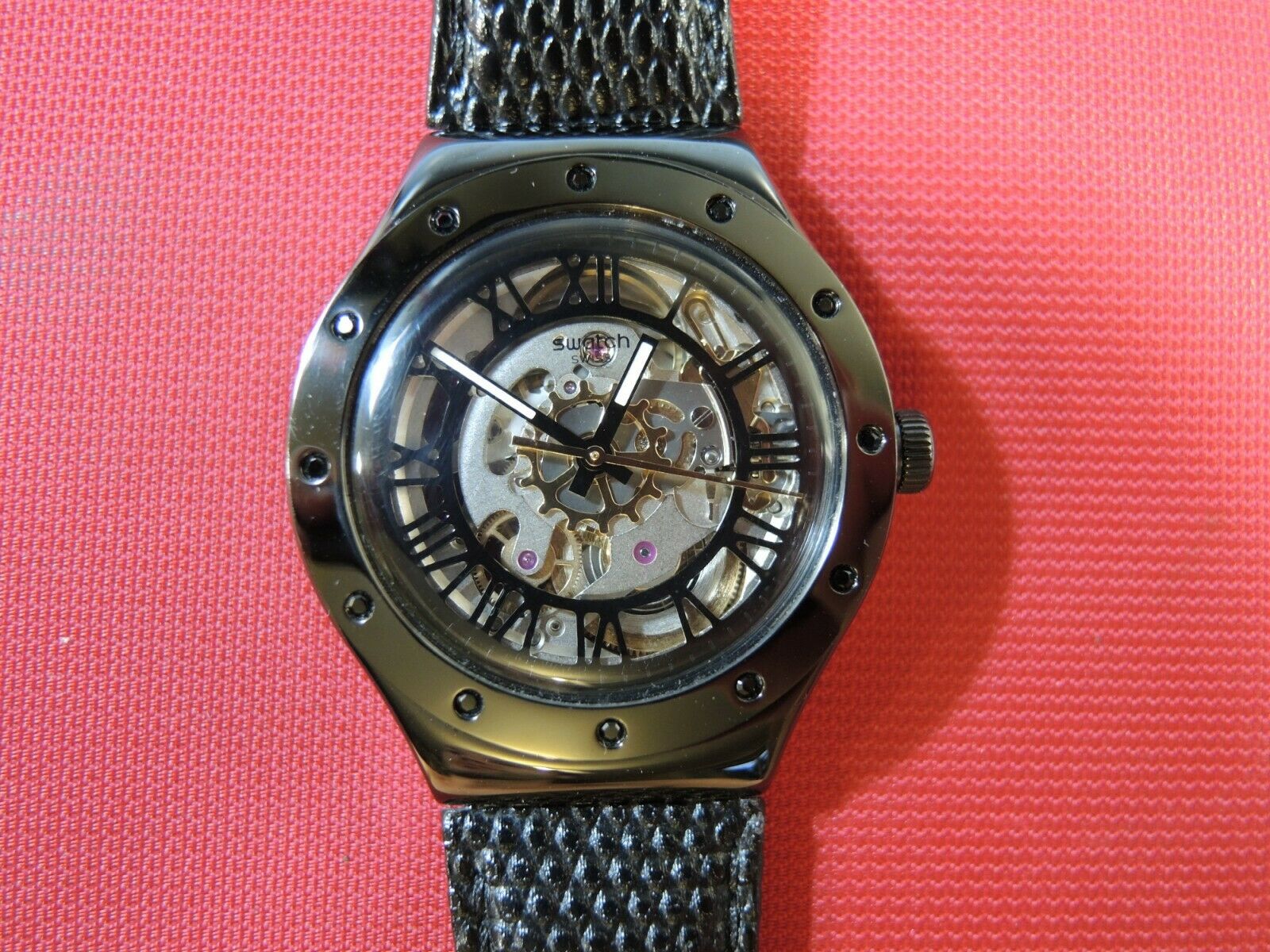 Swatch Mechanical Watch ROSETTA NERA YAB100 Rare Automatic Swiss Steel ...