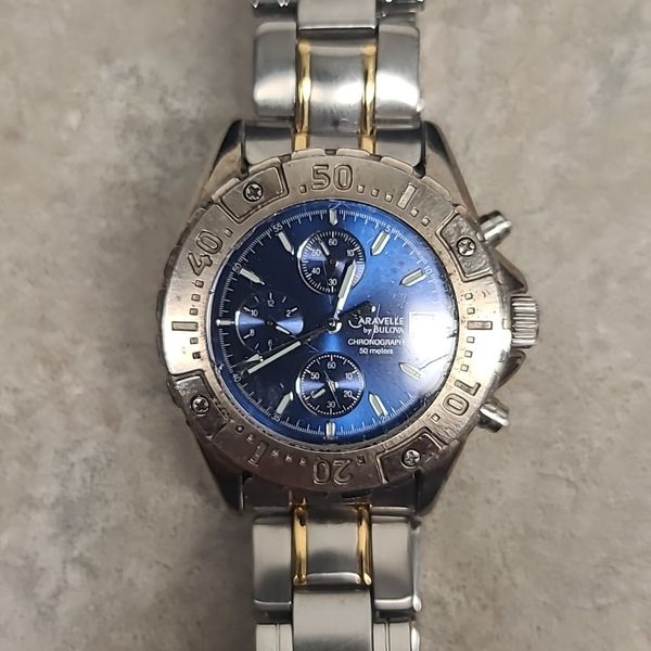 Caravelle by Bulova Men Watch Chronograph 50m Blue Quartz | WatchCharts ...
