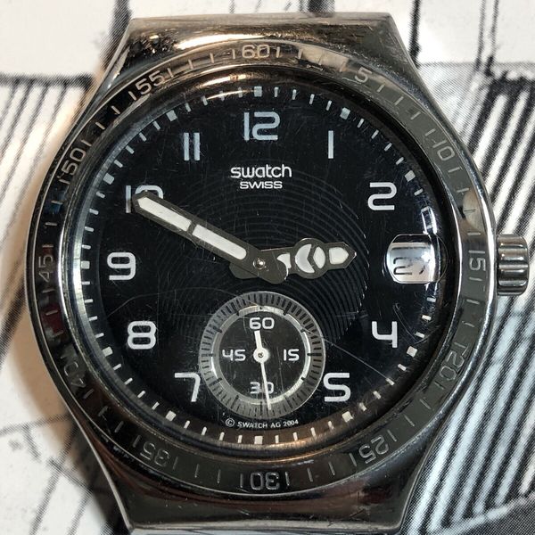 Swiss Swatch Irony Stainless Menâ s Watch 40mm Date,Sub Dial New Bat ...
