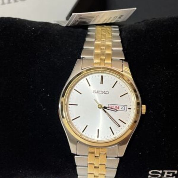SEIKO Men's ESSENTIAL Stainless Steel Two-Tone Watch - SUR430 MSRP ...