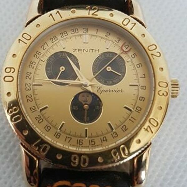 Zenith Epervier Moonphase Quartz Watch Day,Date,Month 200m Swiss Made ...