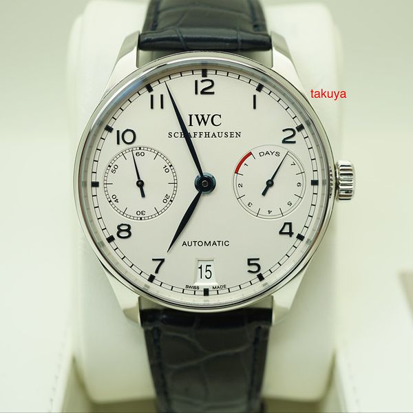 FSOT:NOS Iwc PORTUGUESE IW500107 AUTOMATIC 7 DAY WHITE DIAL BLUE HANDS ...