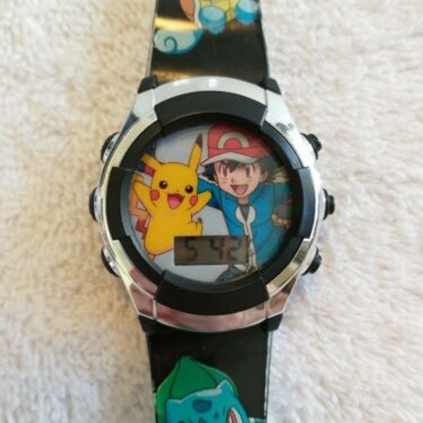 Pokemon Accutime Kids Digital Watch w/ Pikachu & Ash w/Blinking Lights ...