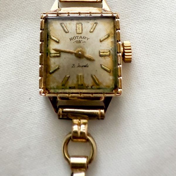 Rotary Ladies gold vintage watch 21 jewels 9ct case and rolled gold ...