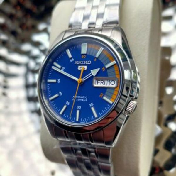Brand New Seiko 5 Sports Racing SNK371 Automatic Watch Blue Yellow Dial ...
