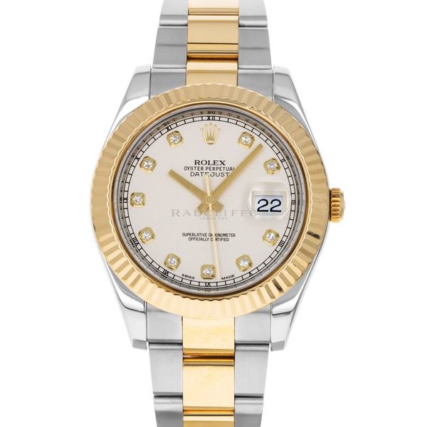 [$12,950 USD] Rolex 116333 Ivory Diamond Datejust II Box papers Factory ...