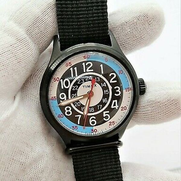 TIMEX -X, Bubble Crystal, Magnifier, "Bullseye" "Rare" Cool,Mens Watch ...