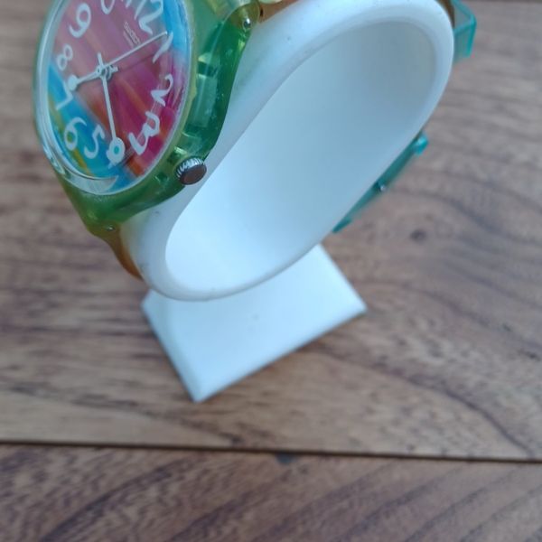 Swatch Watch Color The Sky Rainbow Wristwatch - Working see video - new ...